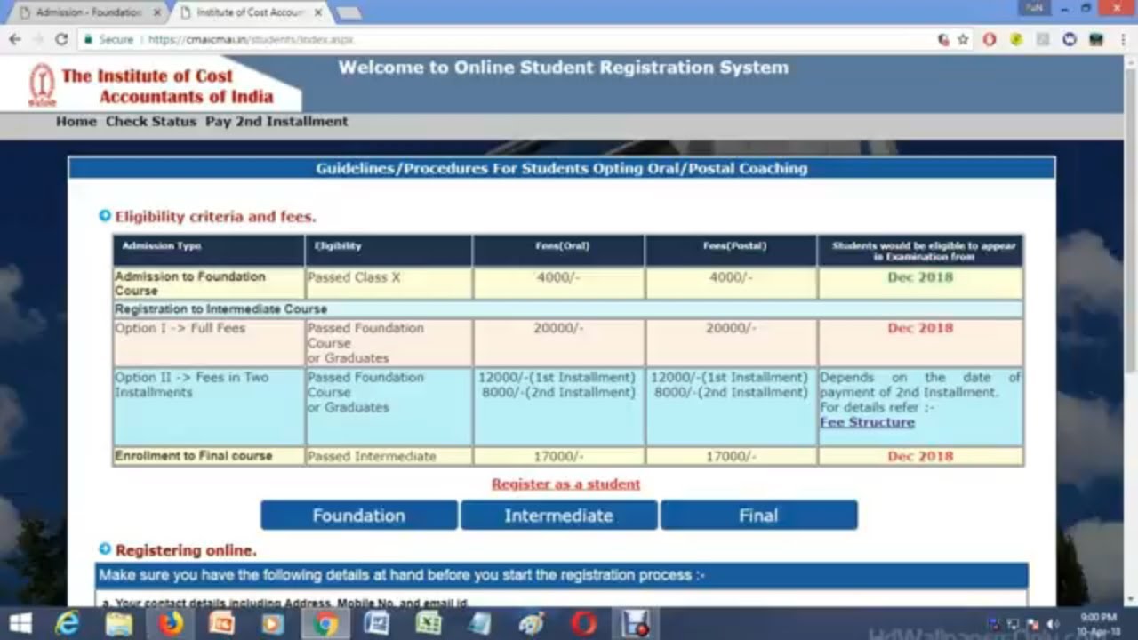 How To Apply Online For CMA Exams - YouTube