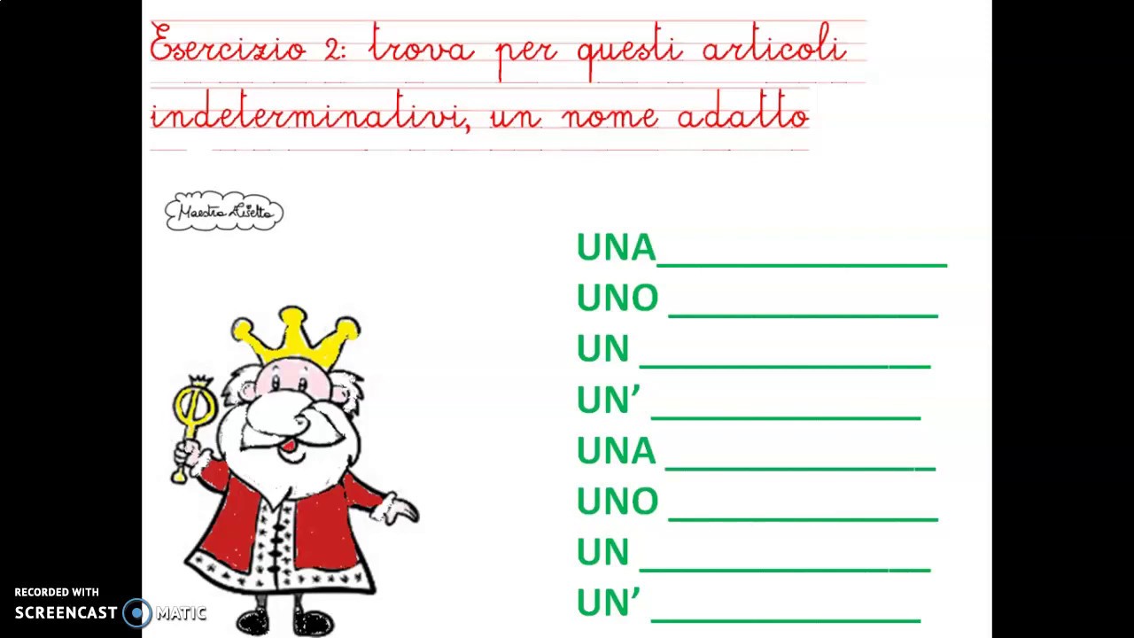 ESERCIZI ARTICOLI INDETERMINATIVI- CAPITOLO 9- BIENNIO - YouTube