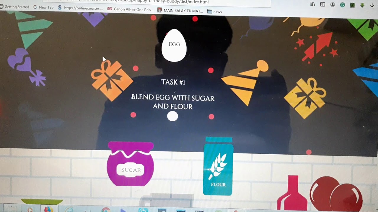 Designed a birthday wish using js bootstrap - YouTube