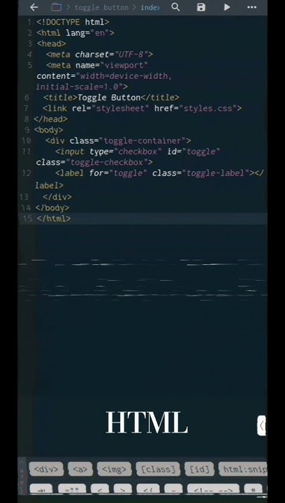 Simple Toggle Button Htmlcss ️🙋 Html Css Video Programming