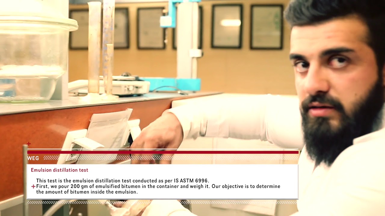 Bitumen Emulsion distillation test - YouTube