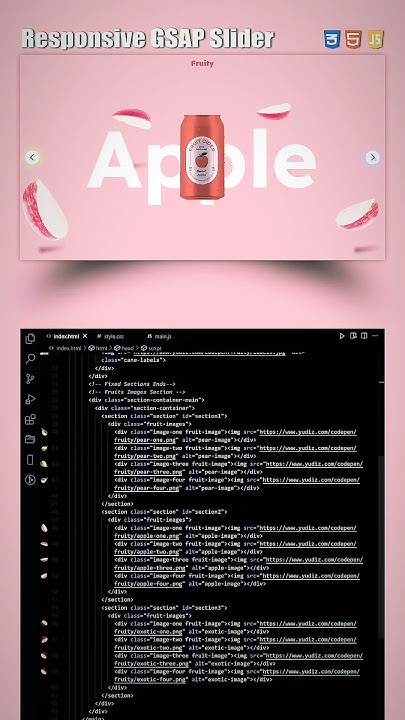 Responsive Slider Js Css And Html🧑‍💻 Coding Programming 2024 Gsapanimation Htmlcssjs