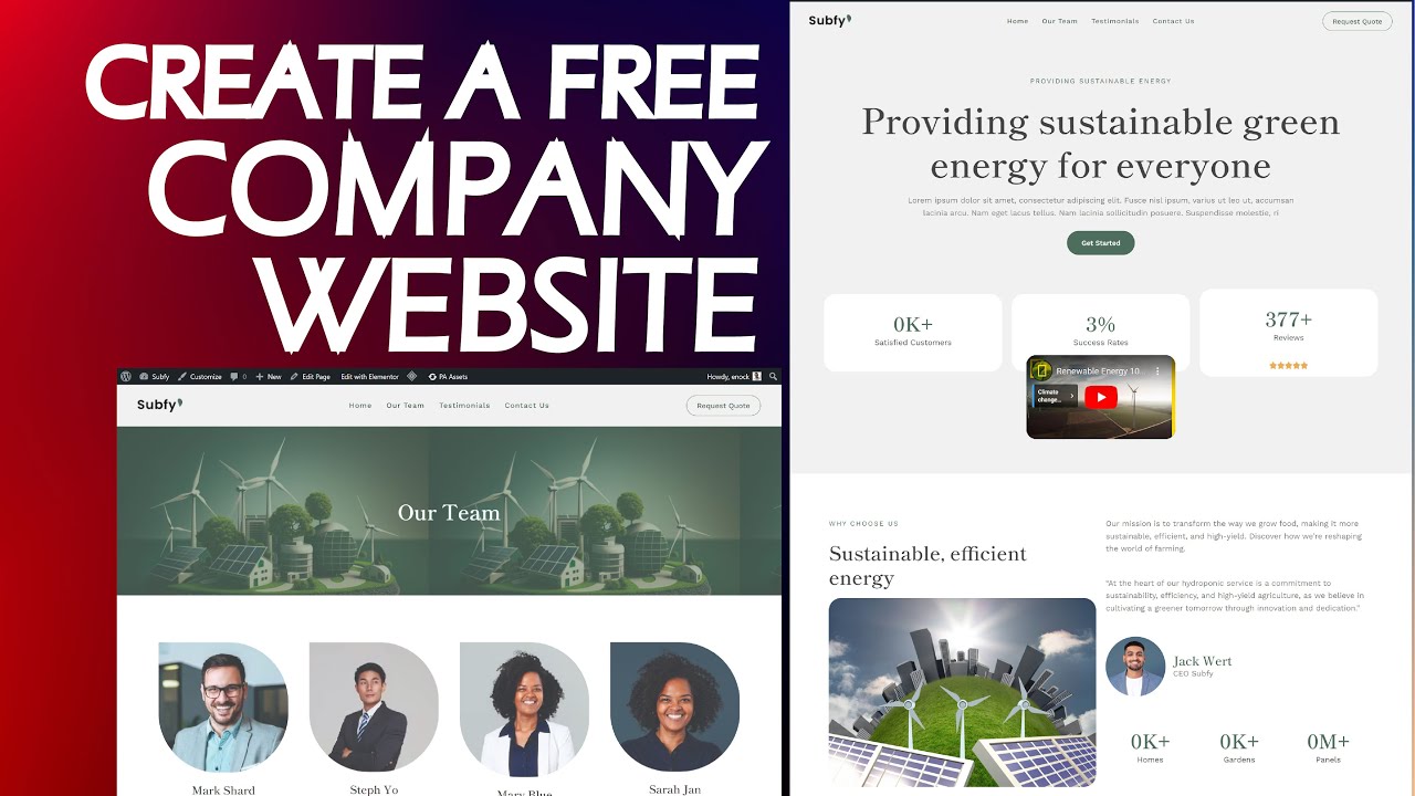 How To Build A Company Website For Free In Wordpress No Coding Youtube