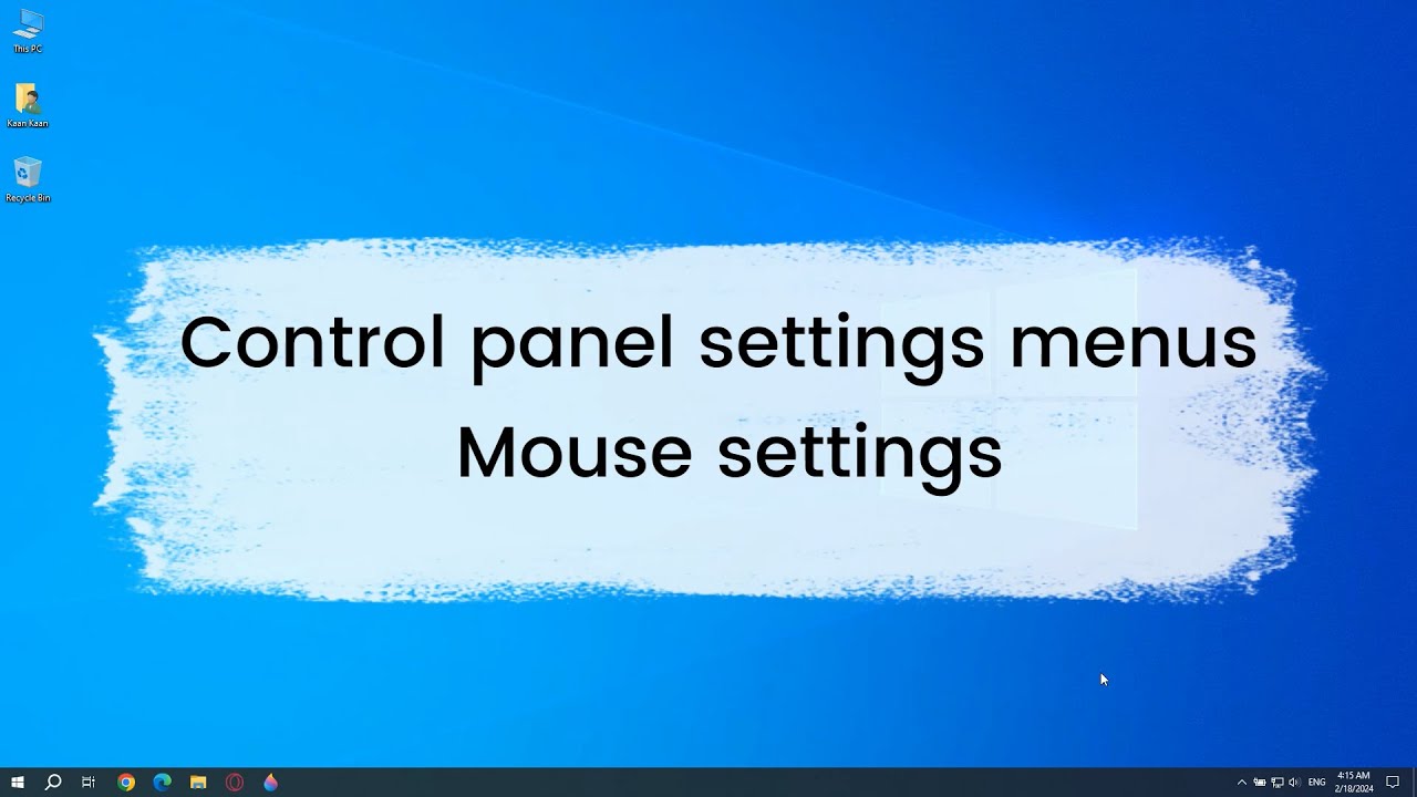 Mouse Detailed Settings - Control Panel Settings Menus 2 - YouTube