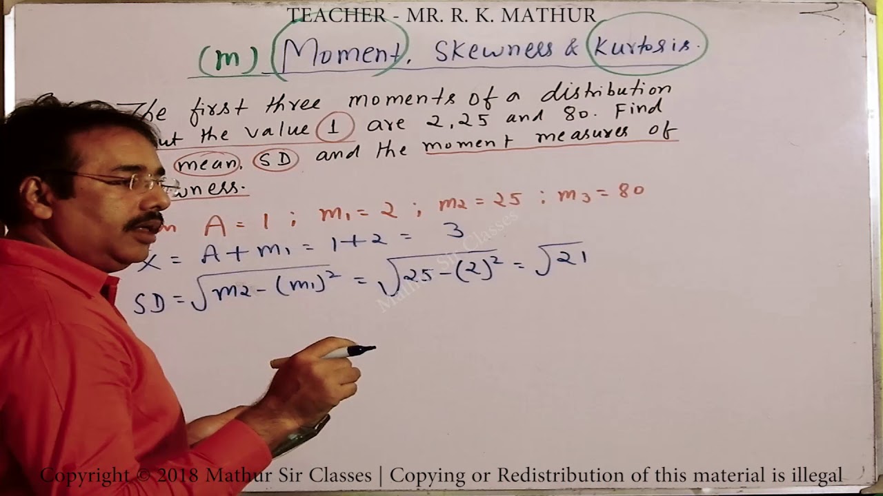 Expected Math MCQ Moment in Statistics Part 2 Questions for BCOM First ...