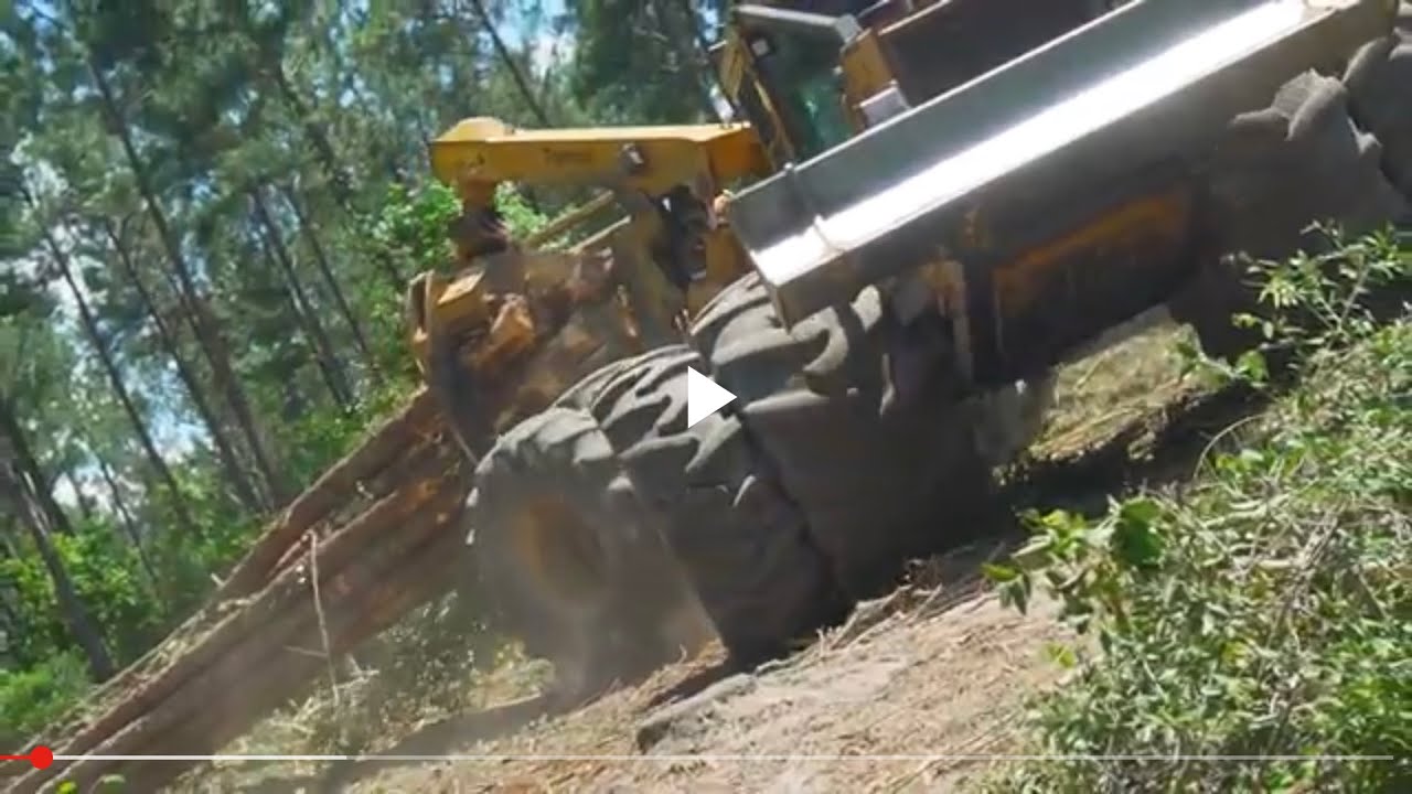 Tigercat Skidder & Deere Track Feller Buncher building a road - YouTube