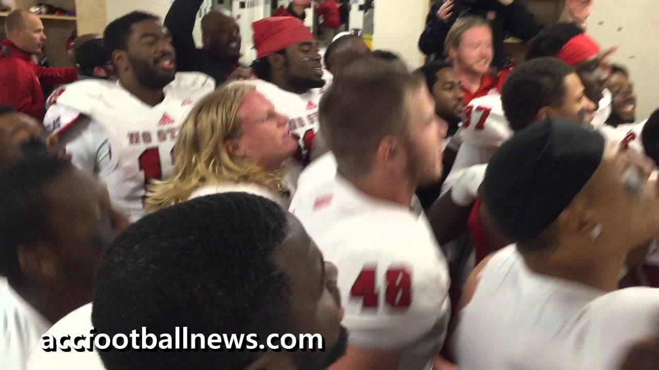 NC State Wolfpack Locker Room Celebration after win over UNC Tar Heels ...