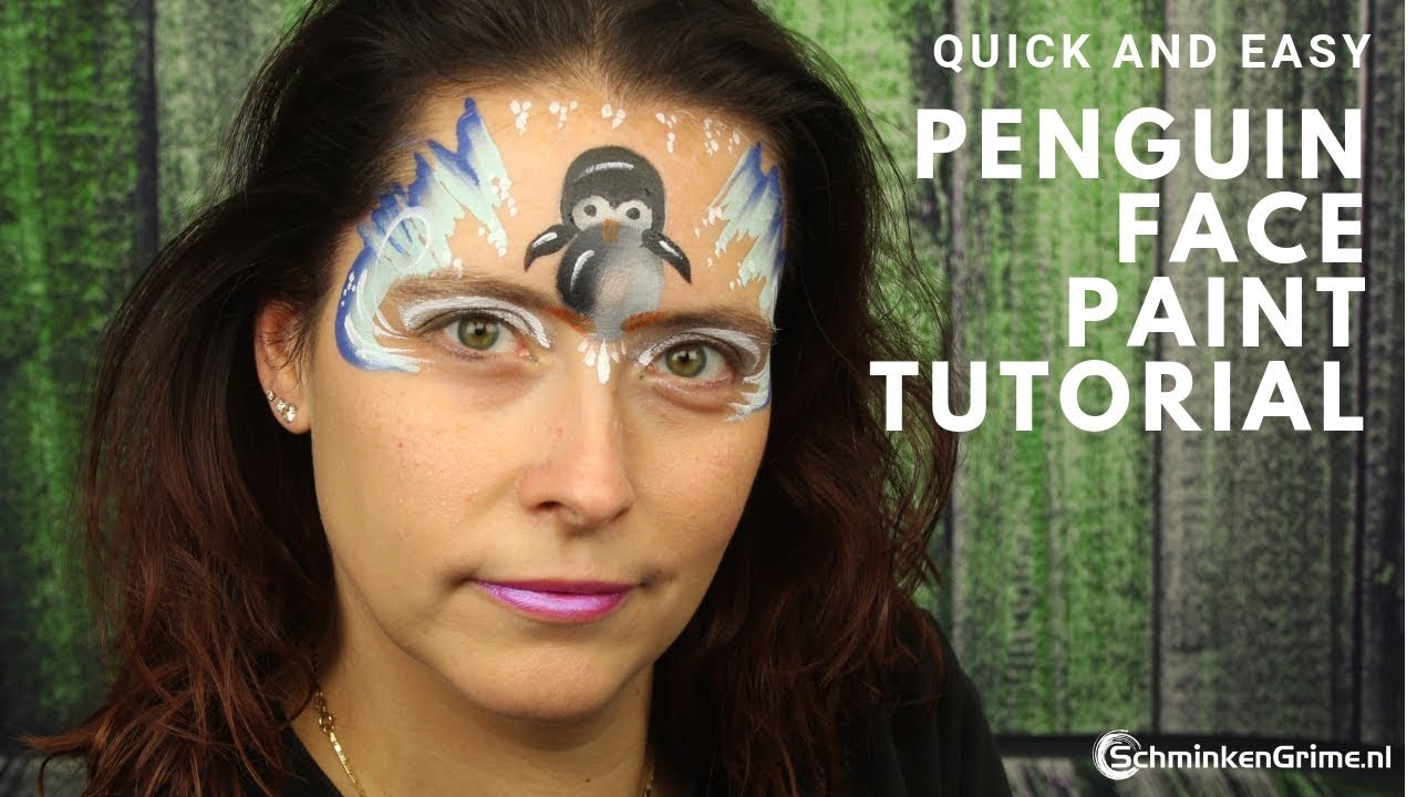 Penguin Face Paint Tutorial | Quick Face Paint Tutorial | 2 Minute Face ...