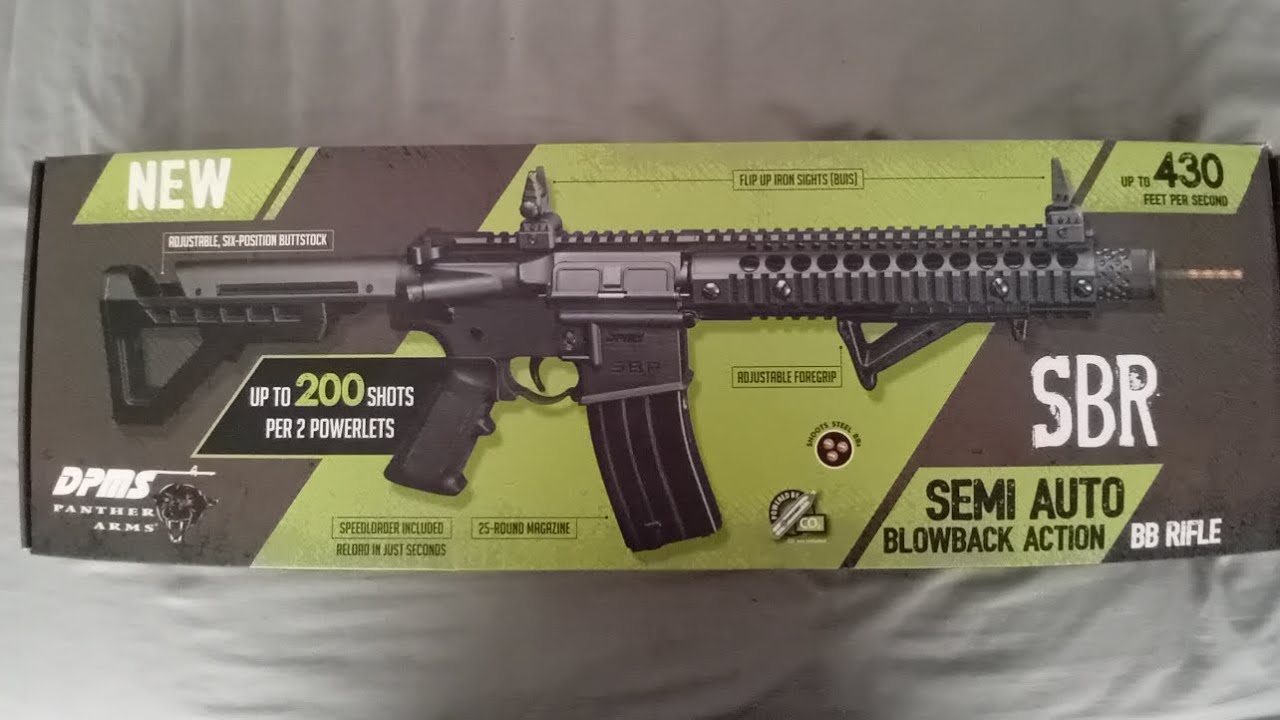 Unboxing crosman dpms sbr 4.5mm co2 rifle honest review part 1 - YouTube