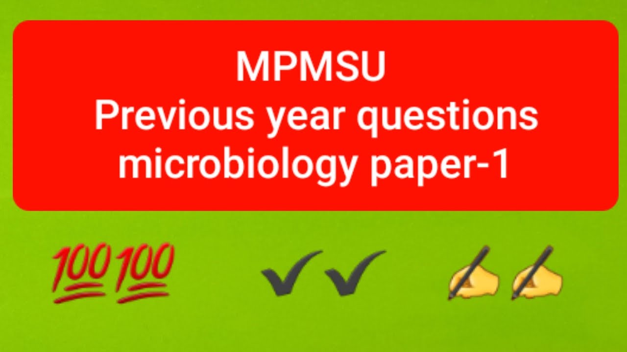 MPMSU Previous year questions microbiology paper-1 - YouTube