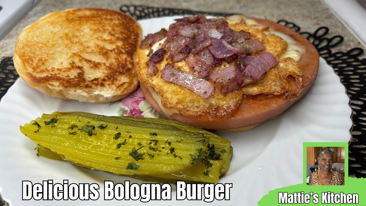 The WORLD's MOST Delicious Grilled Bologna Burger/ Mattie's Kitchen ...