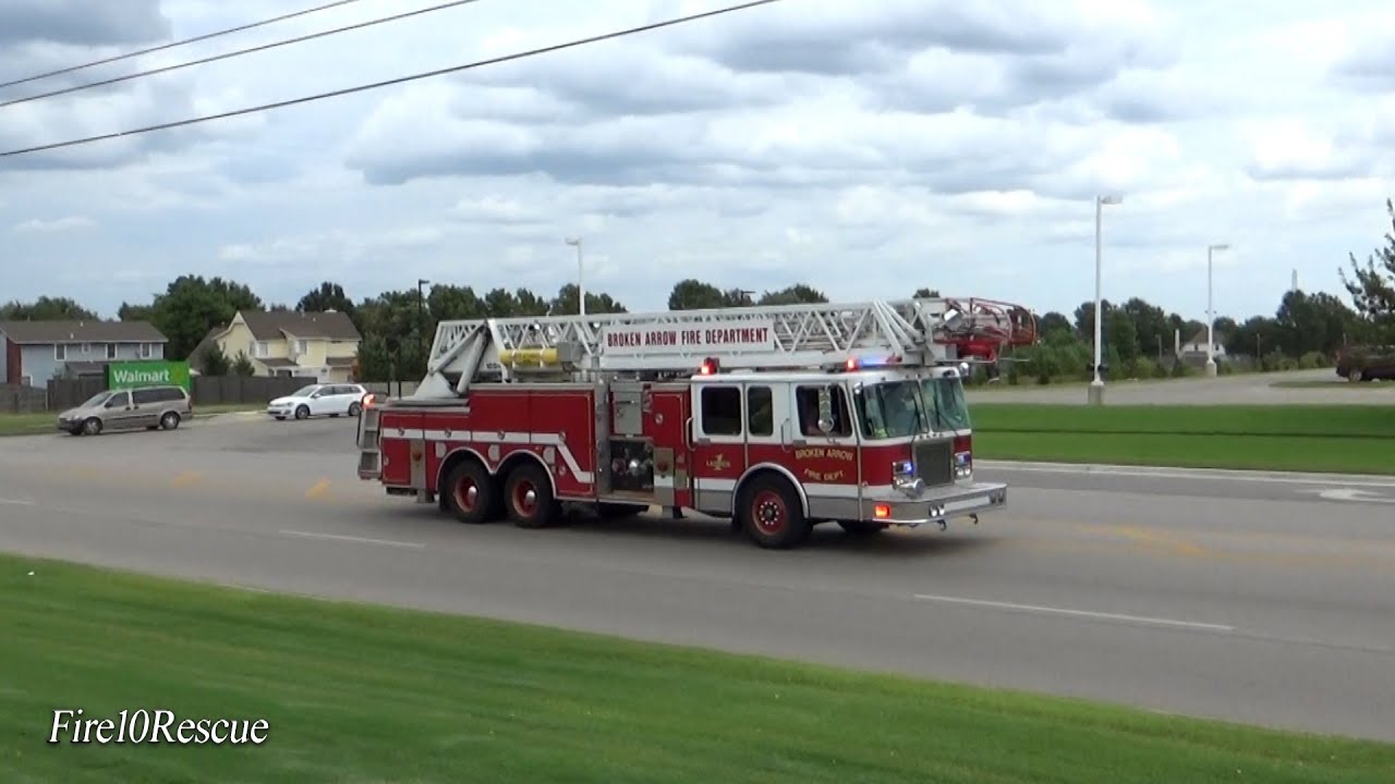 Broken Arrow FD Ladder 6 Squad 6 Brush 6 Responding - YouTube