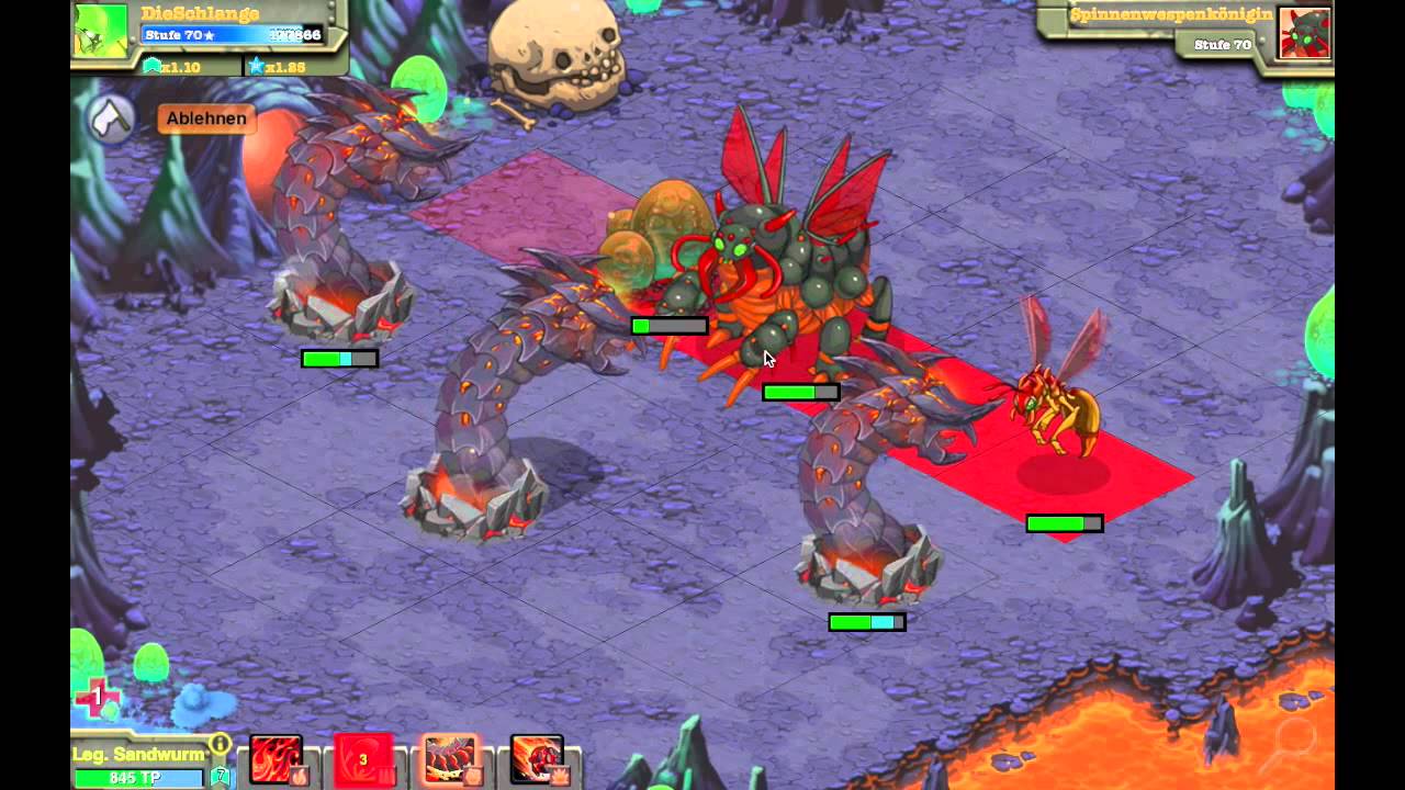 Battle Nations - Legendary Sandworm R7 vs the Spiderwasp Queen - YouTube