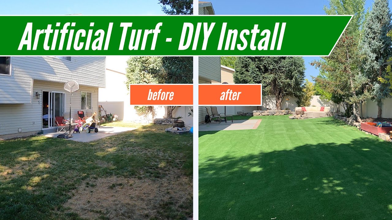 Artificial Turf - DIY Install / Backyard Remodel - YouTube
