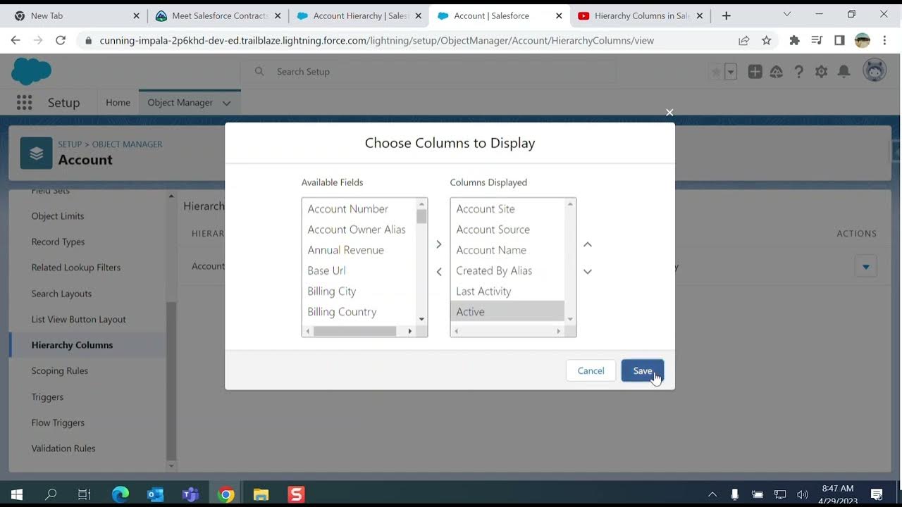 What is Hierarchy Columns in Salesforce? - YouTube