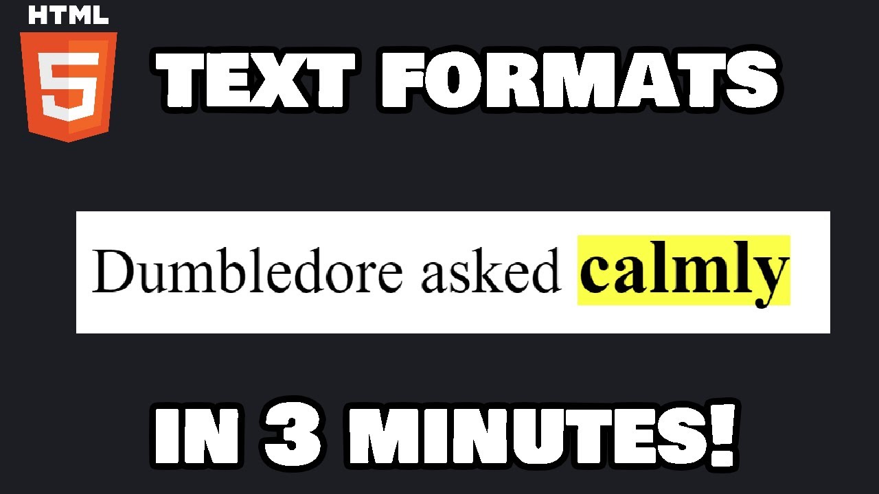 Learn Html Text Formatting In 3 Minutes 💬 Youtube