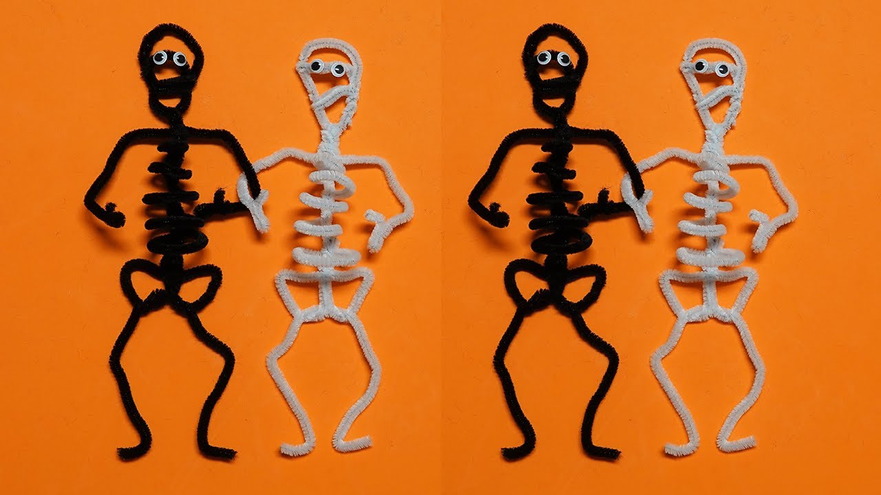How To Make Creepy Skeletons FOR KIDS 💀 Halloween Decorations - YouTube