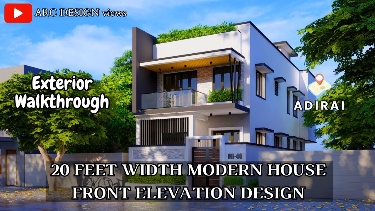 20 Feet Width Modern House Front Elevation Design | Exterior ...