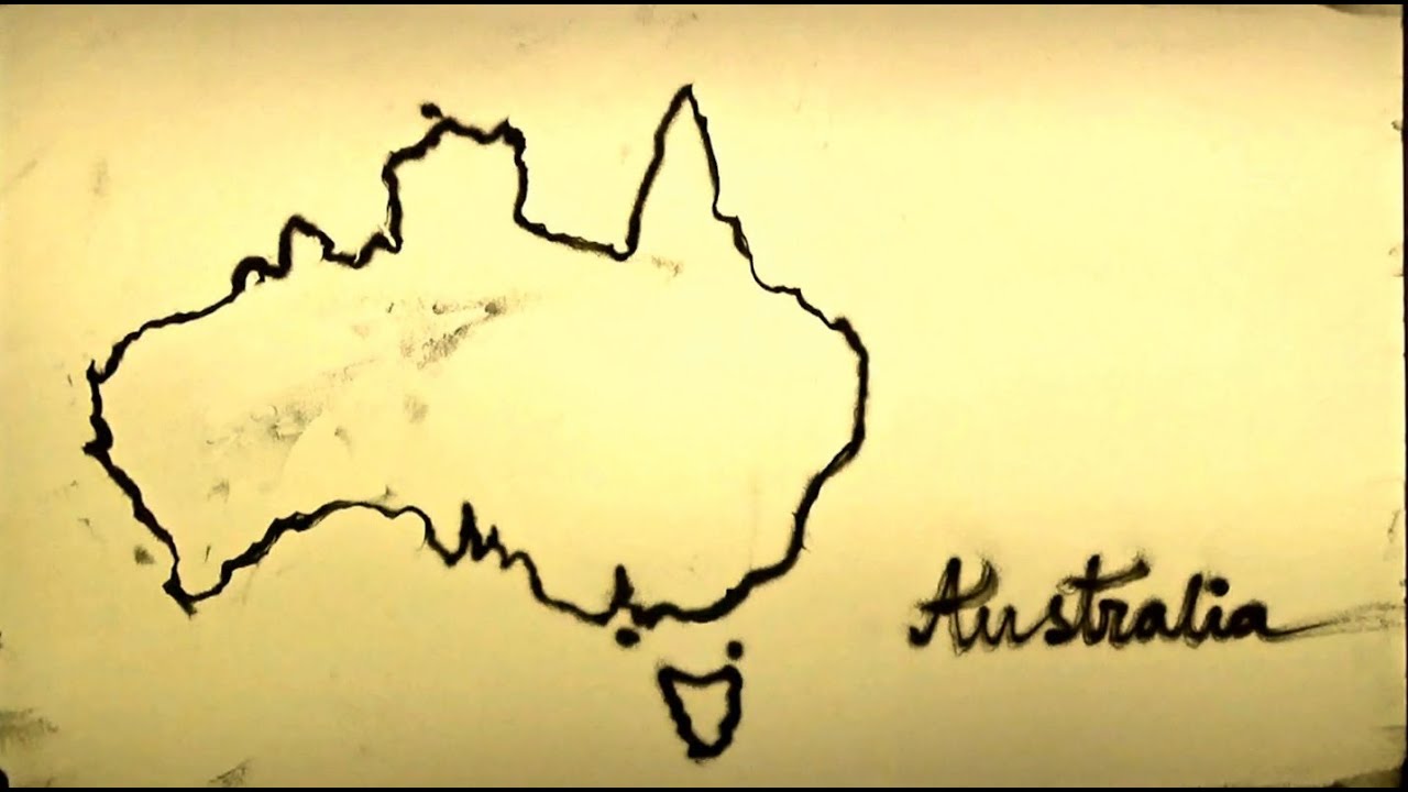 Australia, Sand Artist Badal Barai - Outline Map, National Anthem of ...