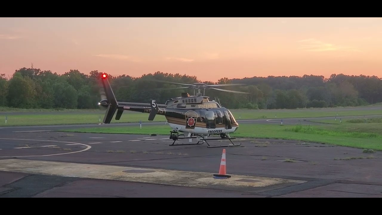 State Police Troopers helicopter taking off from The Quakertown Airport ...