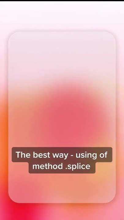 Removing item from array (JavaScript tips #20) - YouTube