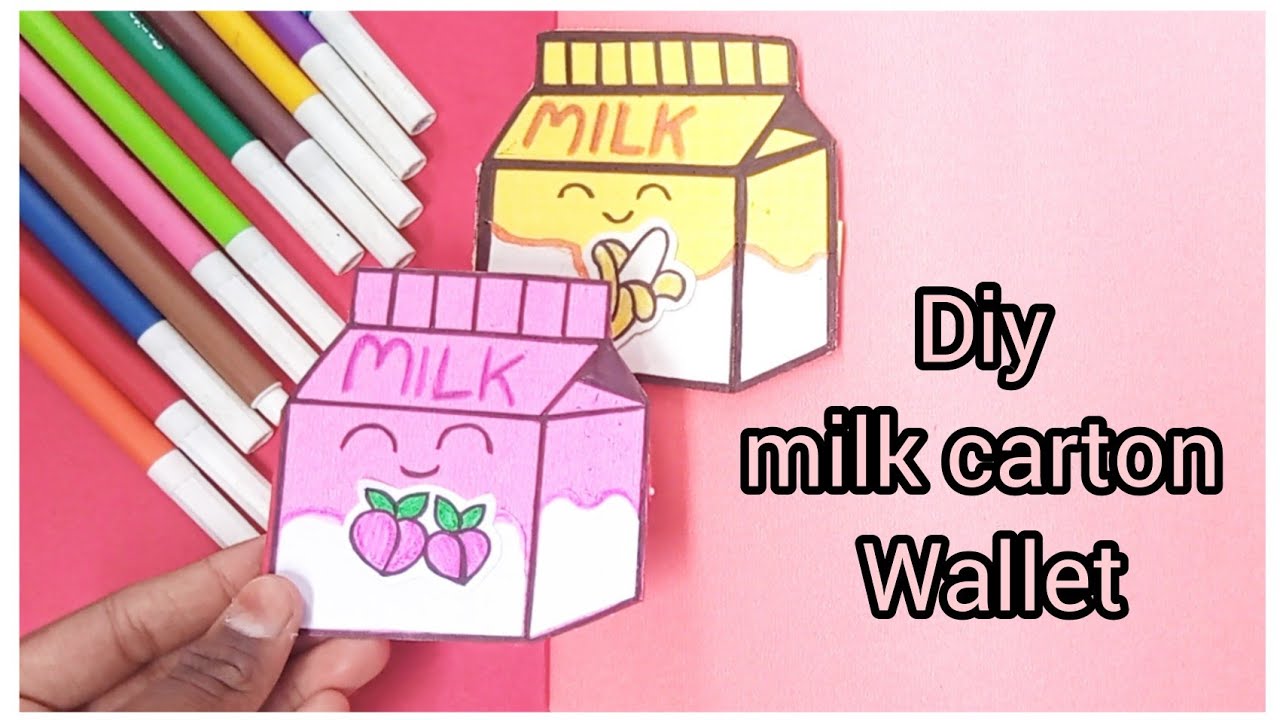 dIY milk carton wallet | easy to make | with paper. - YouTube