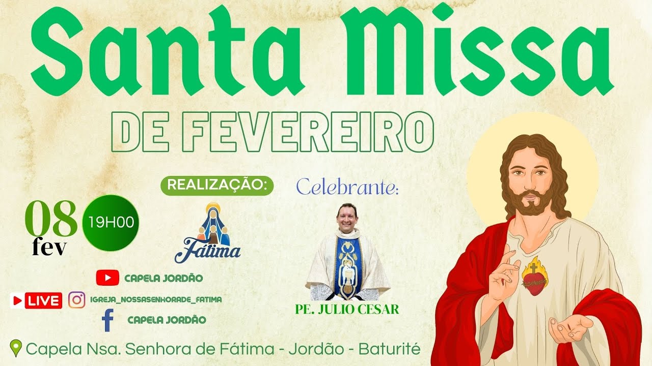 CELEBRAÇÃO DA SANTA MISSA | 08/02/2025 - YouTube
