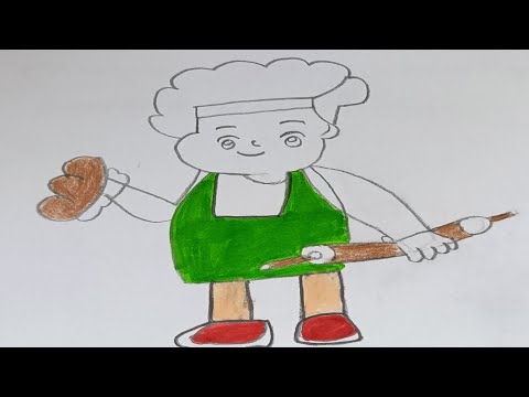 How to draw master chef drawing || videos for kids - YouTube