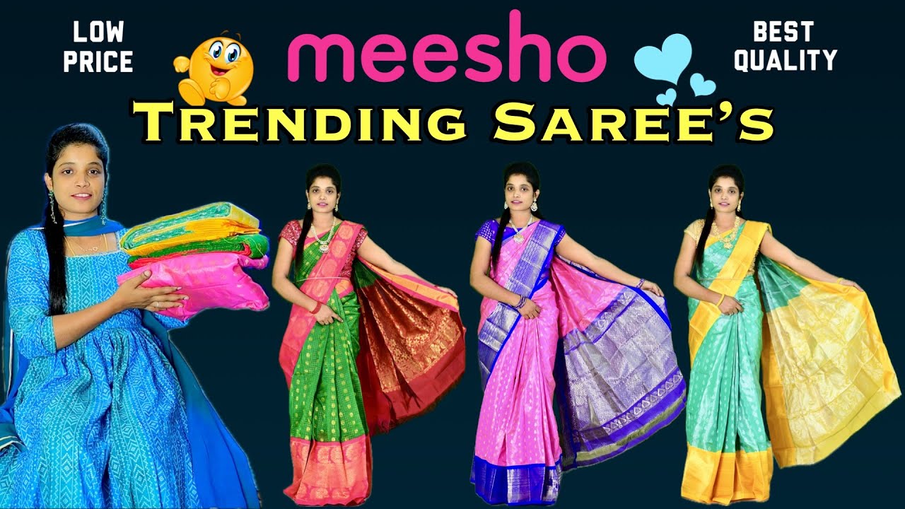 Meesho Latest Saree Collection 😍 #SravanthiHauls 🛍️ - YouTube