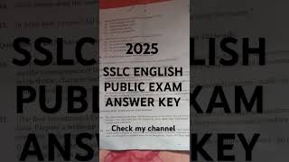 Sslc English Public Exam Answer Key 2025 Answerkey Sslcenglish ...