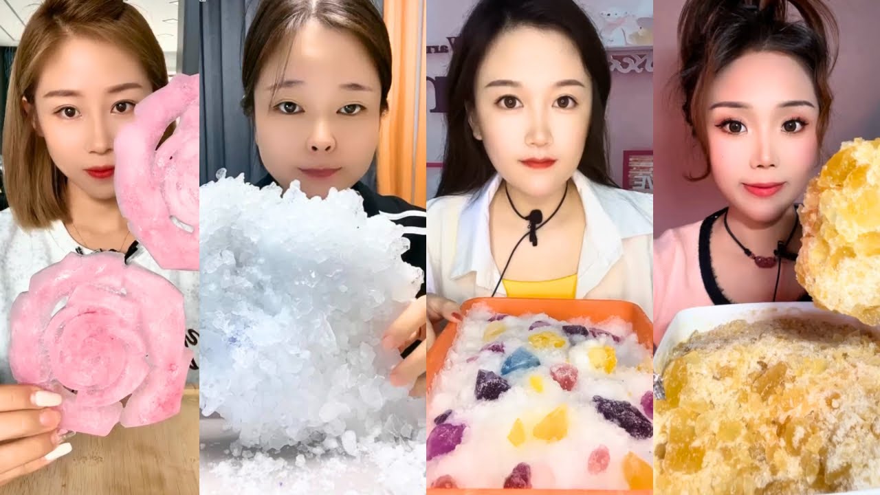 (ASMR) Hard Crunchy Ice | Crushed Ice&Shaved Ice|Colourful/Flavoured ...