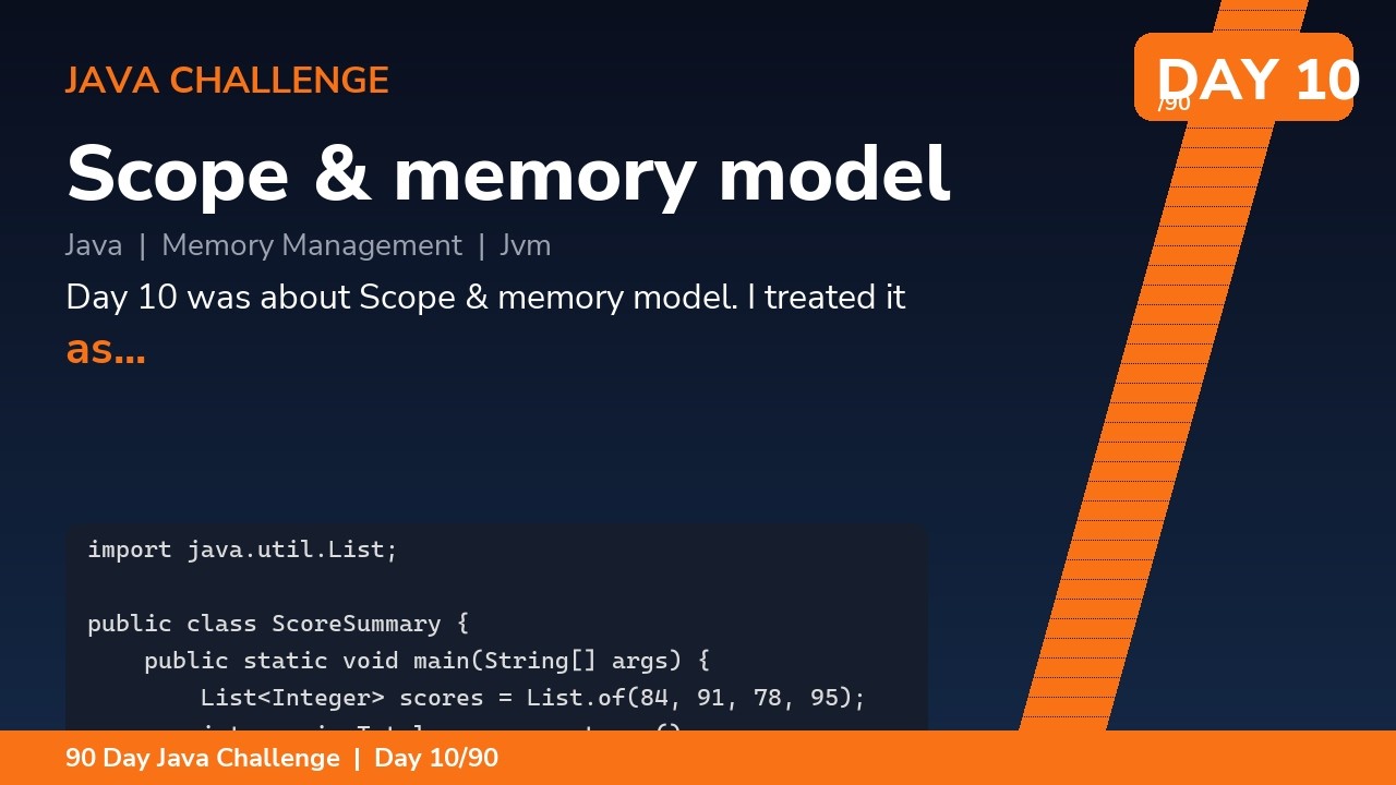 Scope & memory model - Day 10/90 Java Challenge - YouTube