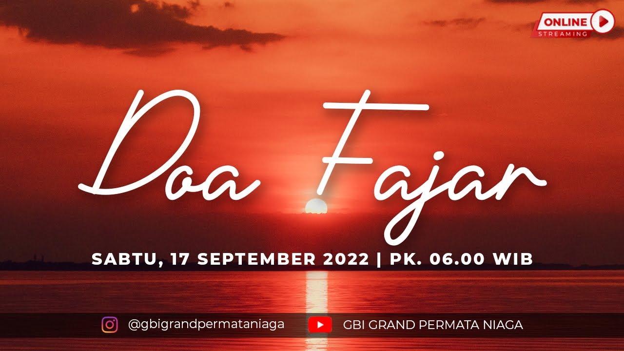 Doa Fajar 17 September 2022 "Percaya Diri" - YouTube