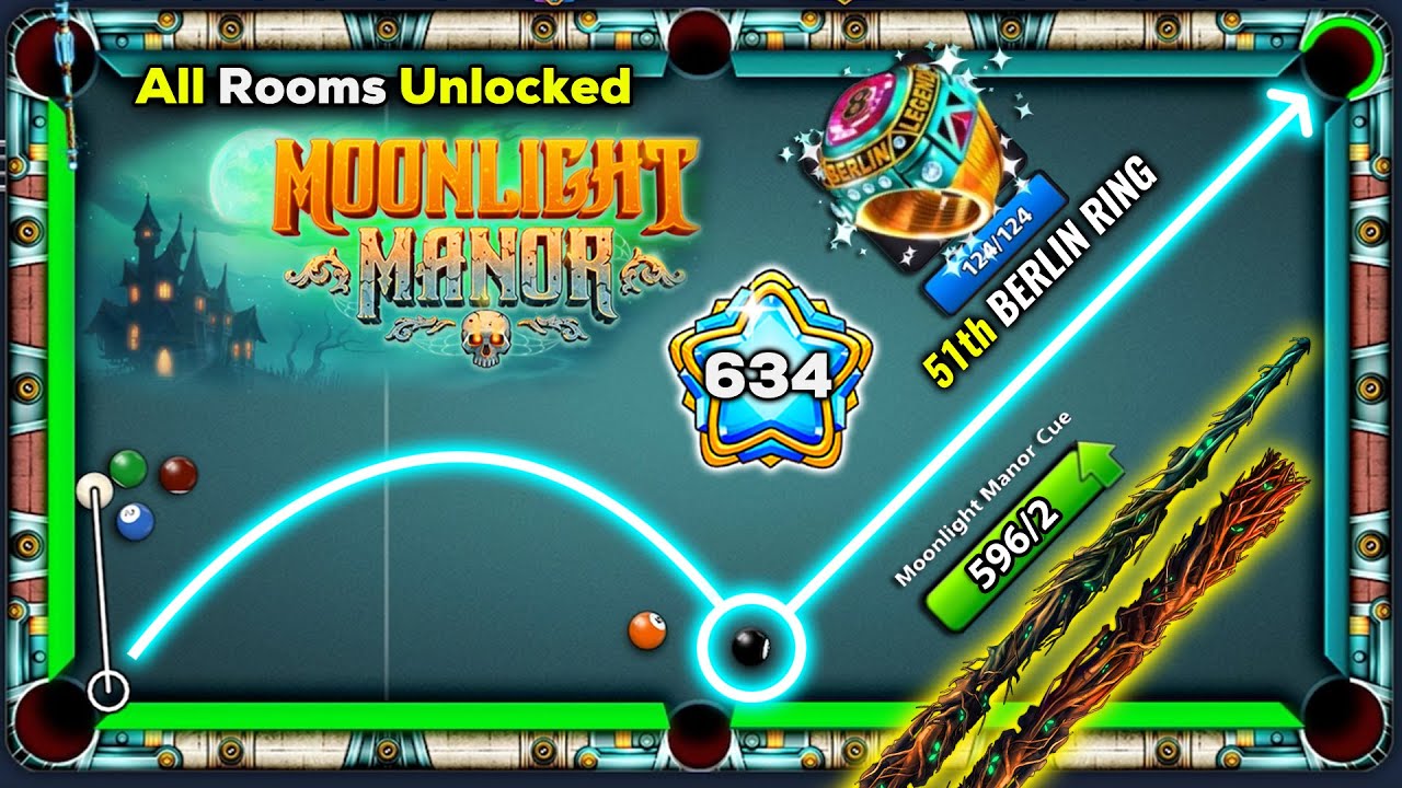 8 Ball Pool - 596 Pieces NEW ANIMATED CUE & All ROOMS UNLOCKED in ...
