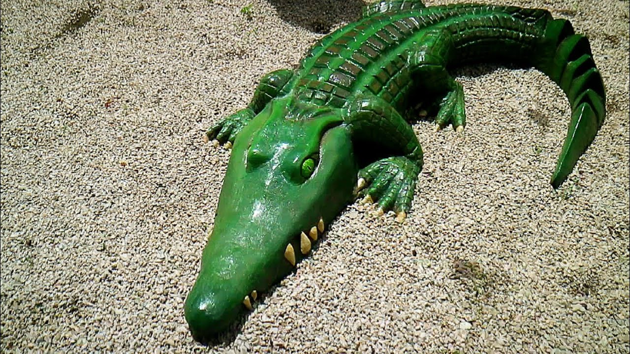 Crocodile made of Cement. Alligator Sculpture. Art Cement - YouTube