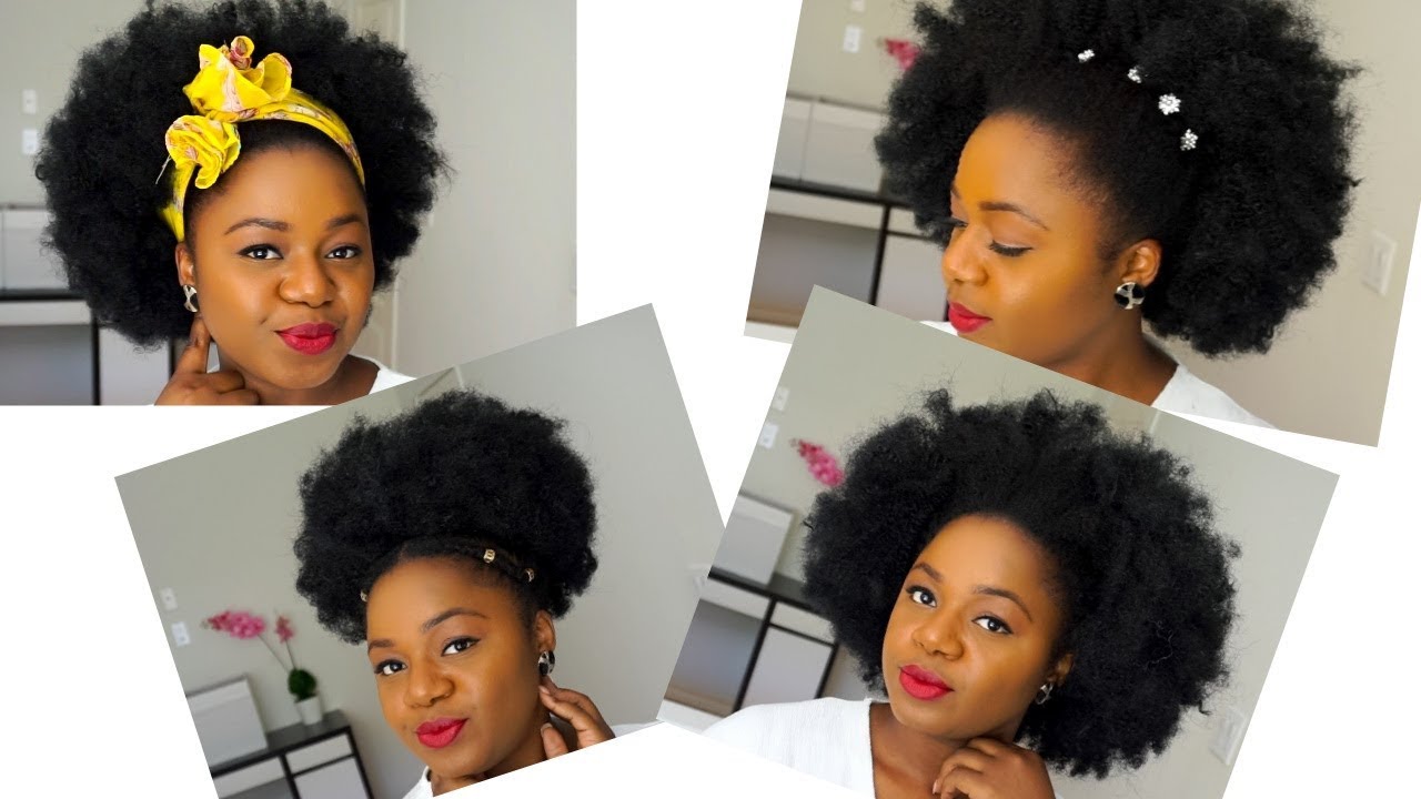 5 Quick Styles for Big Afros - 4C Natural Hair - YouTube