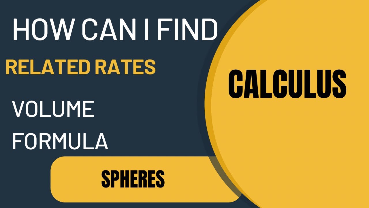 How to find Related Rates using formulas : Volume Sphere - YouTube