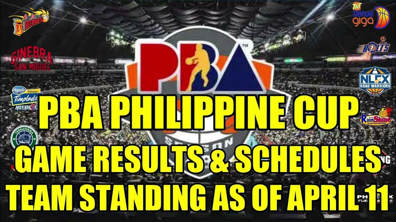 PBA TEAM STANDING AS OF APRIL 12/RESULTS AND SCHEDULES/PBA ALL FILIPINO CUP SEASON 48 # ...