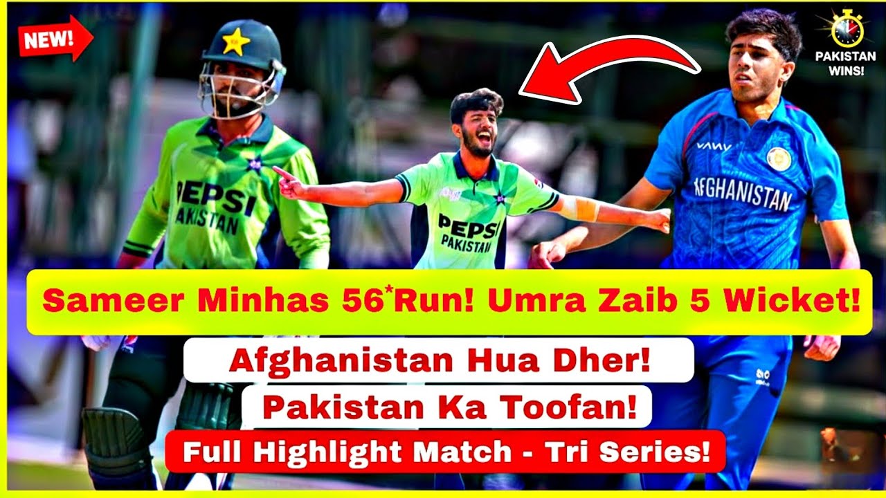 Pakistan u19 vs Afghanistan u19 Full Highlights Umar Zaib 5 Wicket ...