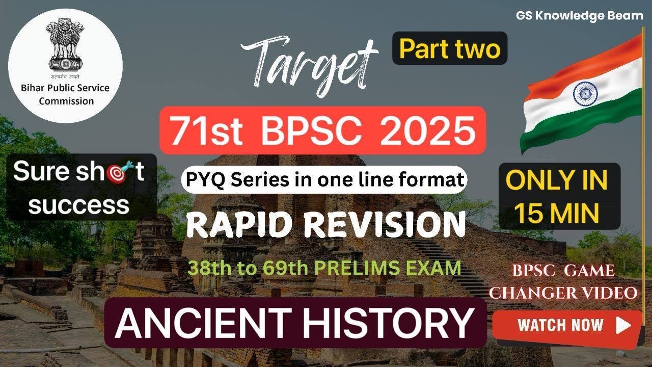 70th BPSC 2024|GS pointer ancient history part 2 | Ghatna Chakra pointer| history |Bihar special ...