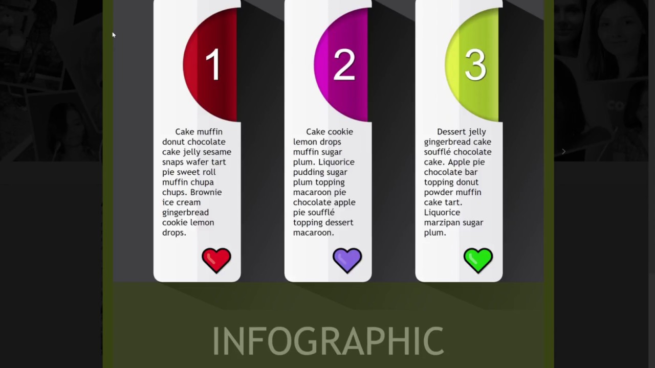 Vertical items infographic with CSS vars, clipping & masking - YouTube