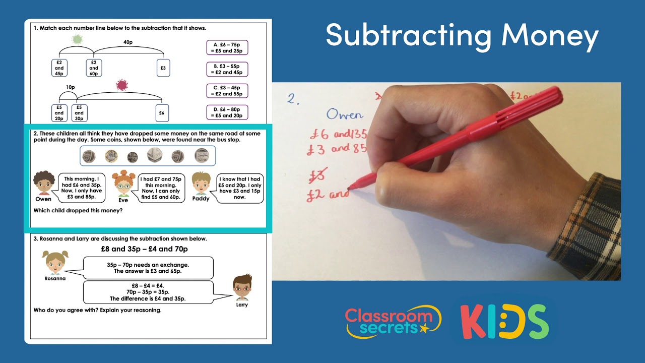 Year 3 Subtracting Money Answer Video YouTube Year 3 Subtracting Money Answer Video YouTube