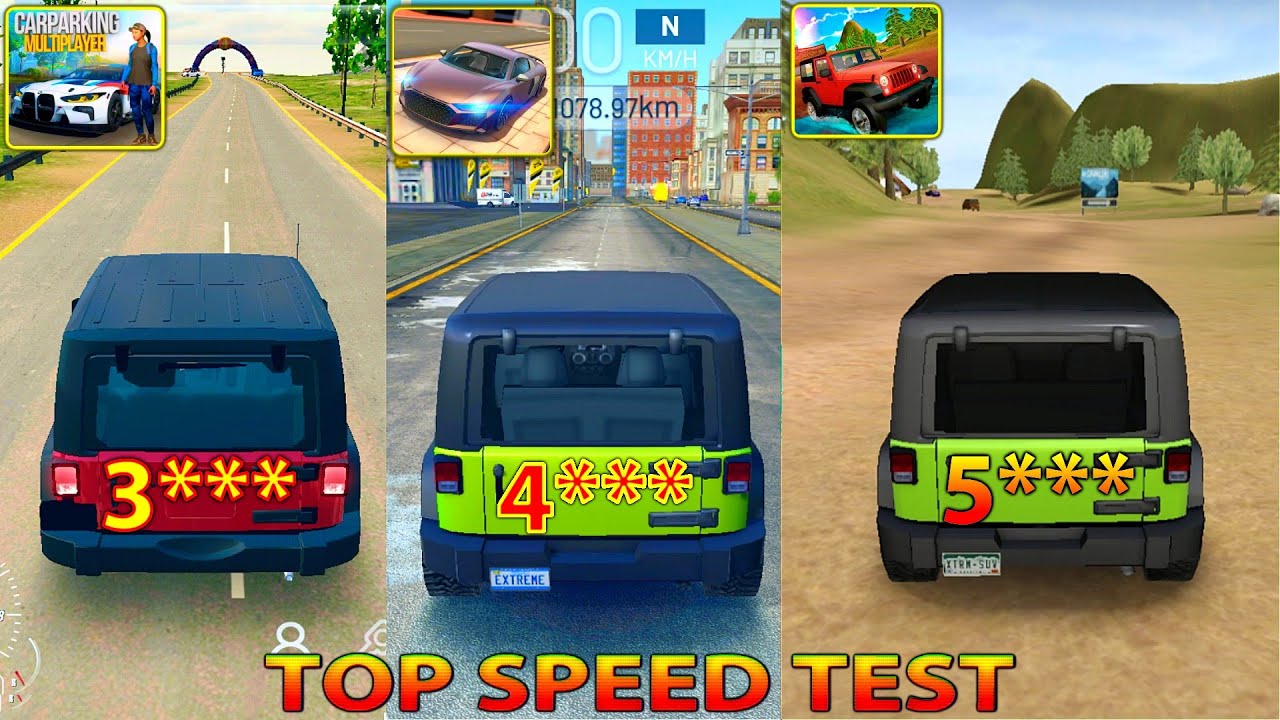 Extreme Jeep Vs Extreme Suv Jeep Vs Car Multiple player Jeep Speed Test ...