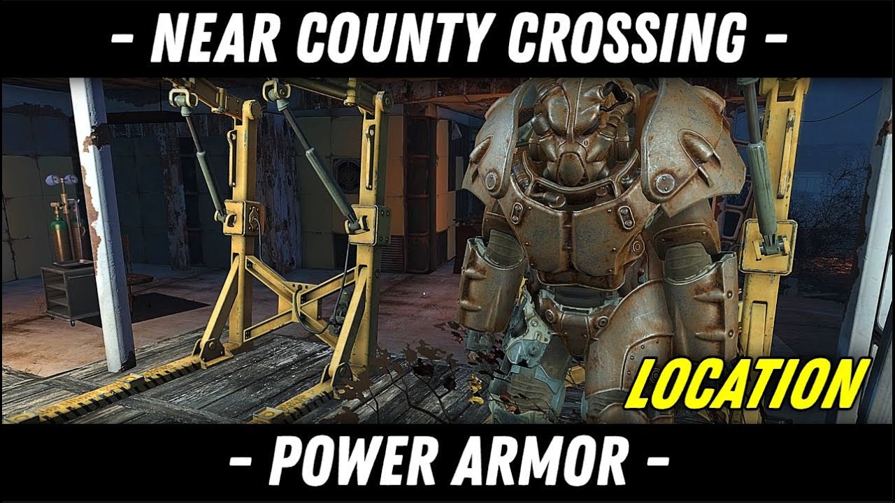 X-01 Power Armor Near County Crossing ( Location ) | FALLOUT 4 - YouTube