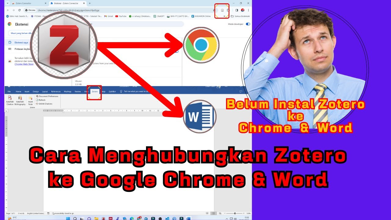 Cara Menghubungkan Zotero ke Google Chrome & MS Word - YouTube
