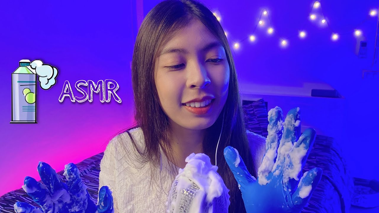 ASMR shaving cream on mic เสียงโฟมผ่อนคลายสมอง💆🏻‍♀️ - YouTube