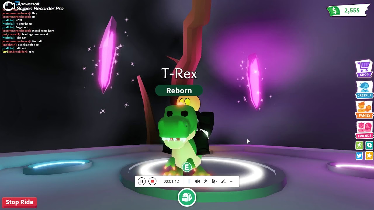 OMG I GOT A NEON T REX IN ADOPT ME!!!!!!!!!!!! - YouTube