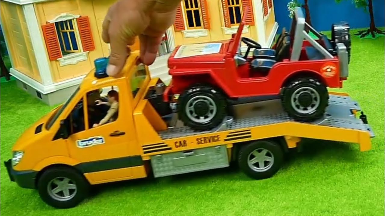 Bruder, Traktor, Jeep, Holztransporter, Film für Kinder - YouTube