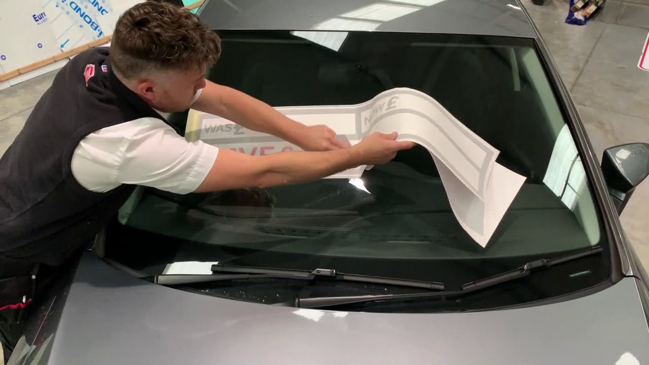How To Fit A Taped Windscreen Graphic - YouTube