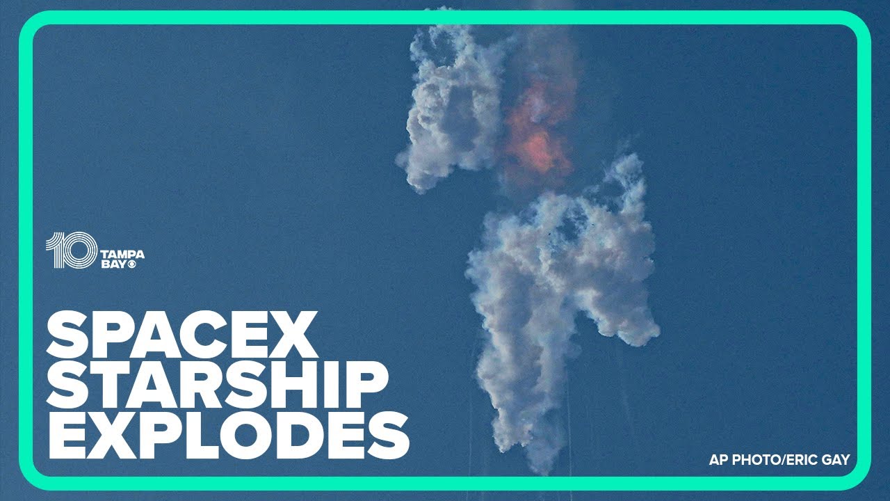 SpaceX Starship explodes over Gulf of Mexico after liftoff - YouTube